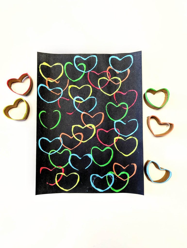 Stamping Cardboard Roll Heart Art - J&J Crafts